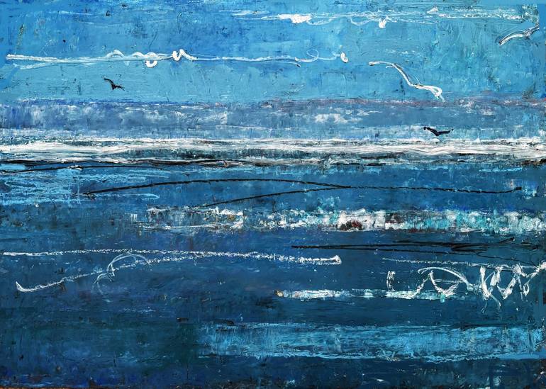 Seascape, Carrick Roads, Cornwall Drawing by Mary Ruggeri | Saatchi Art