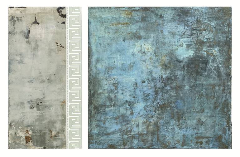 BLUE WALL Painting by Ana Dévora | Saatchi Art