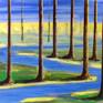 Trees along the stream Painting by frank zijlstra | Saatchi Art