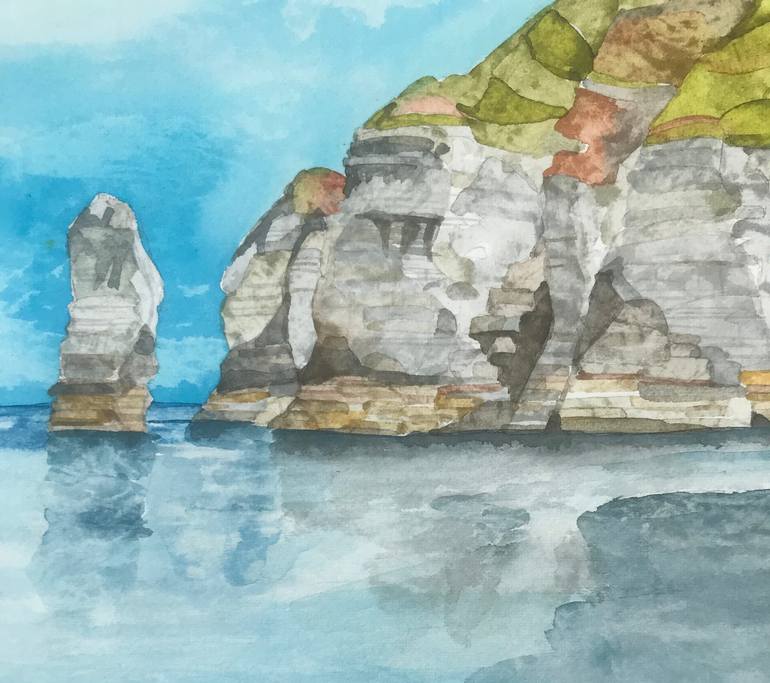 Stack and Stump Flamborough Painting by ross moore | Saatchi Art