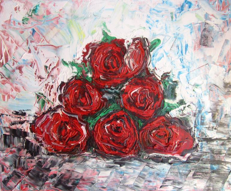 A garden with roses, or a bouquet of roses? Painting by Joana Parente ...