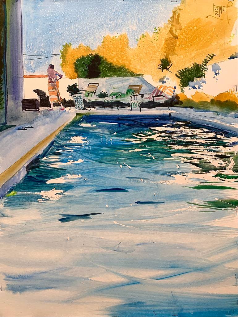 pool reflections Painting by Gregory Radionov | Saatchi Art