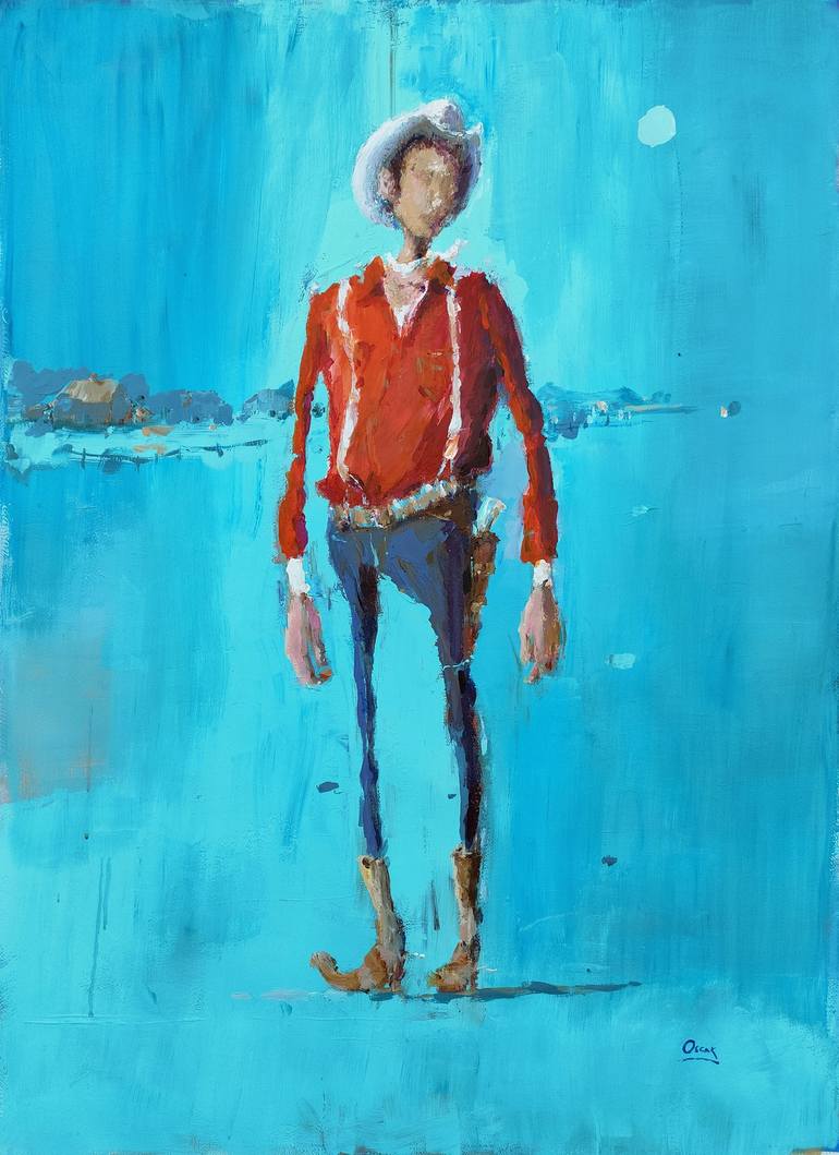 cartoon cowboy 5 Painting by Oscar Alvarez | Saatchi Art