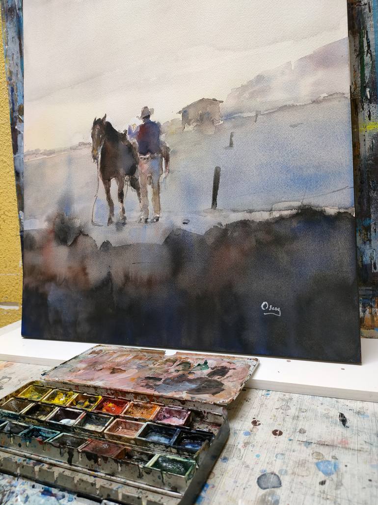 cowboy Painting by OSCAR ALVAREZ | Saatchi Art