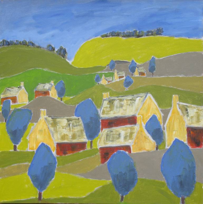 Highland Village Painting by Robin Grindley | Saatchi Art