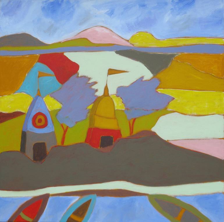 Varanasi boats Painting by Robin Grindley | Saatchi Art