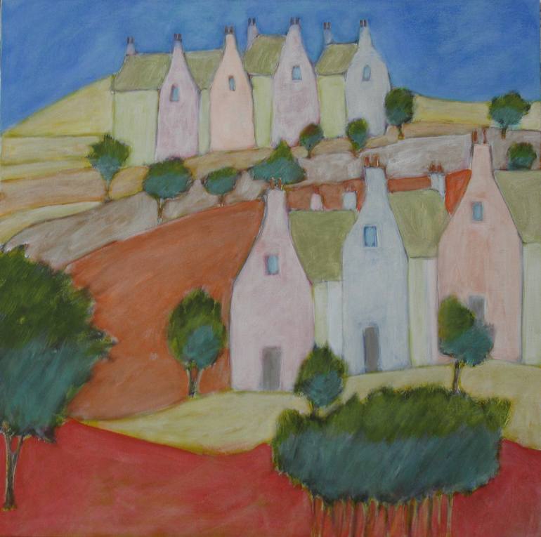 Village Life Painting by Robin Grindley | Saatchi Art