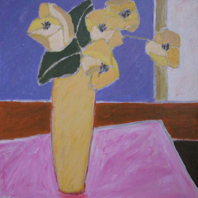 Yellow Vase Painting by Robin Grindley | Saatchi Art