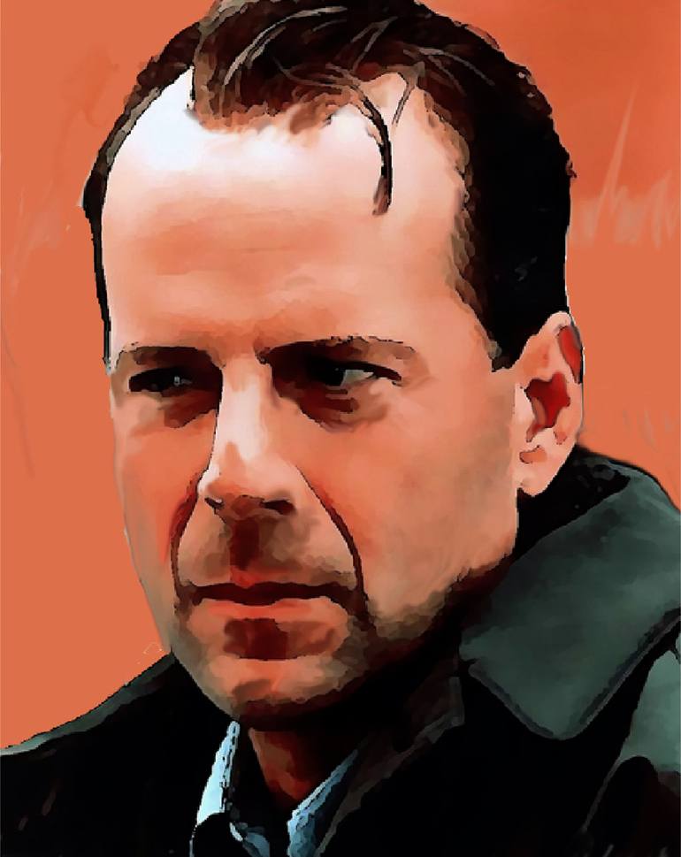 Bruce Willis Drawing by Lauro Winck | Saatchi Art