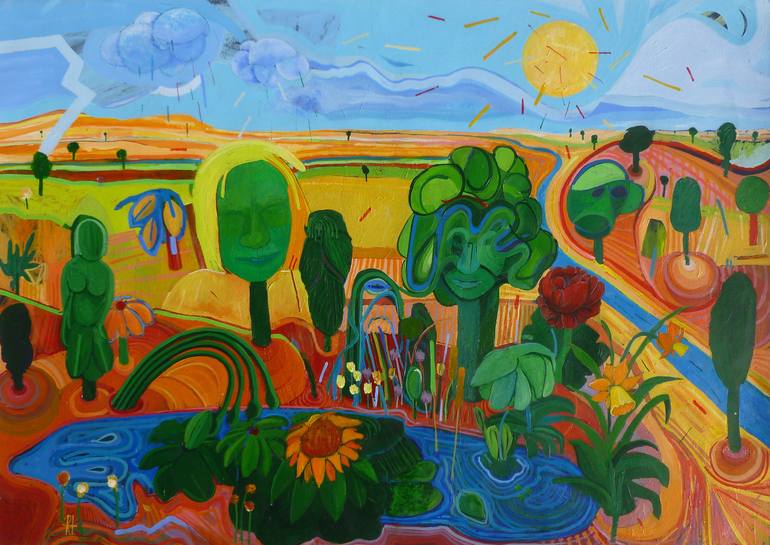 Billabong Painting by Richard Heley | Saatchi Art