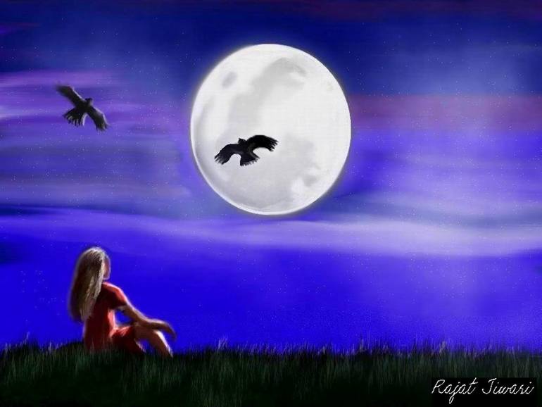 Silver Night Painting by Rajat Tiwrai | Saatchi Art