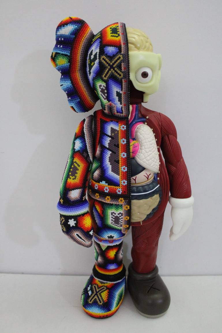 Dissected Man from Huichol ALTERATION Series Sculpture by Rick Wolfryd ...