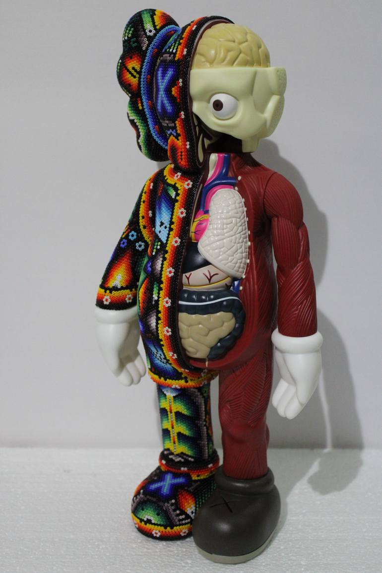 Dissected Man from Huichol ALTERATION Series Sculpture by Rick Wolfryd ...