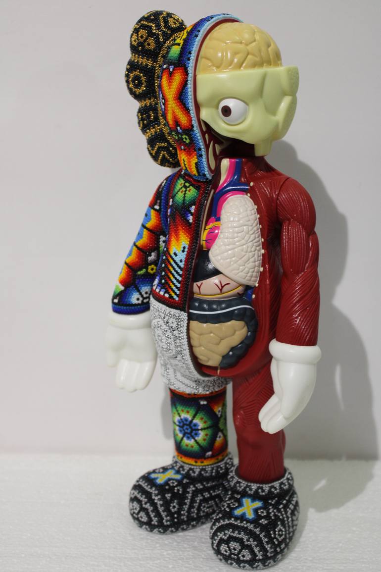 Dissected Man from Huichol ALTERATION Series Sculpture by Rick Wolfryd ...