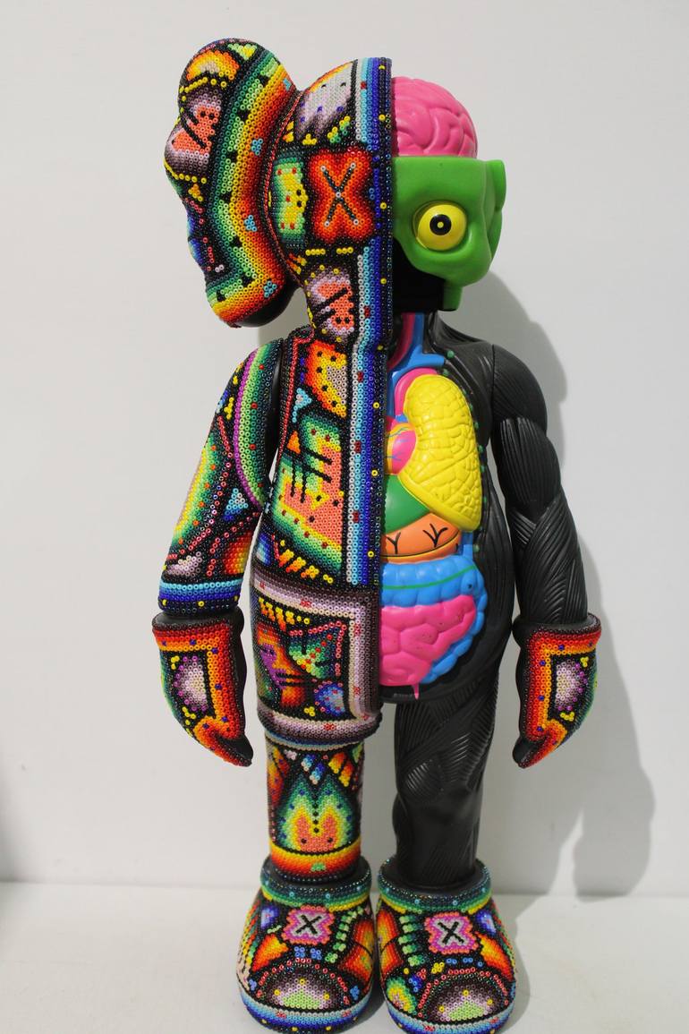 Dissected Man from Huichol ALTERATION Series Sculpture by Rick Wolfryd ...