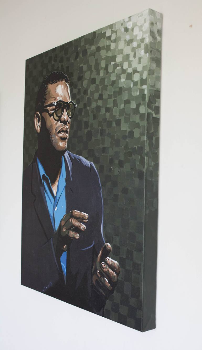 Ray Charles in the studio Painting by Phil Bower | Saatchi Art
