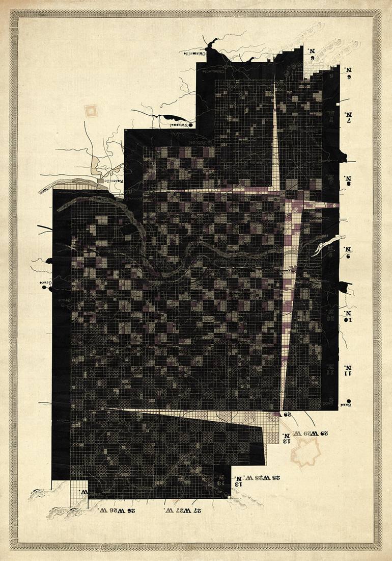 Composición sobre mapa n115 - Limited Edition (2 of 20) Printmaking by ...