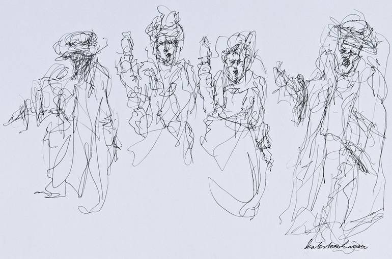 Opera Singers Drawing by Kate Steenhauer | Saatchi Art