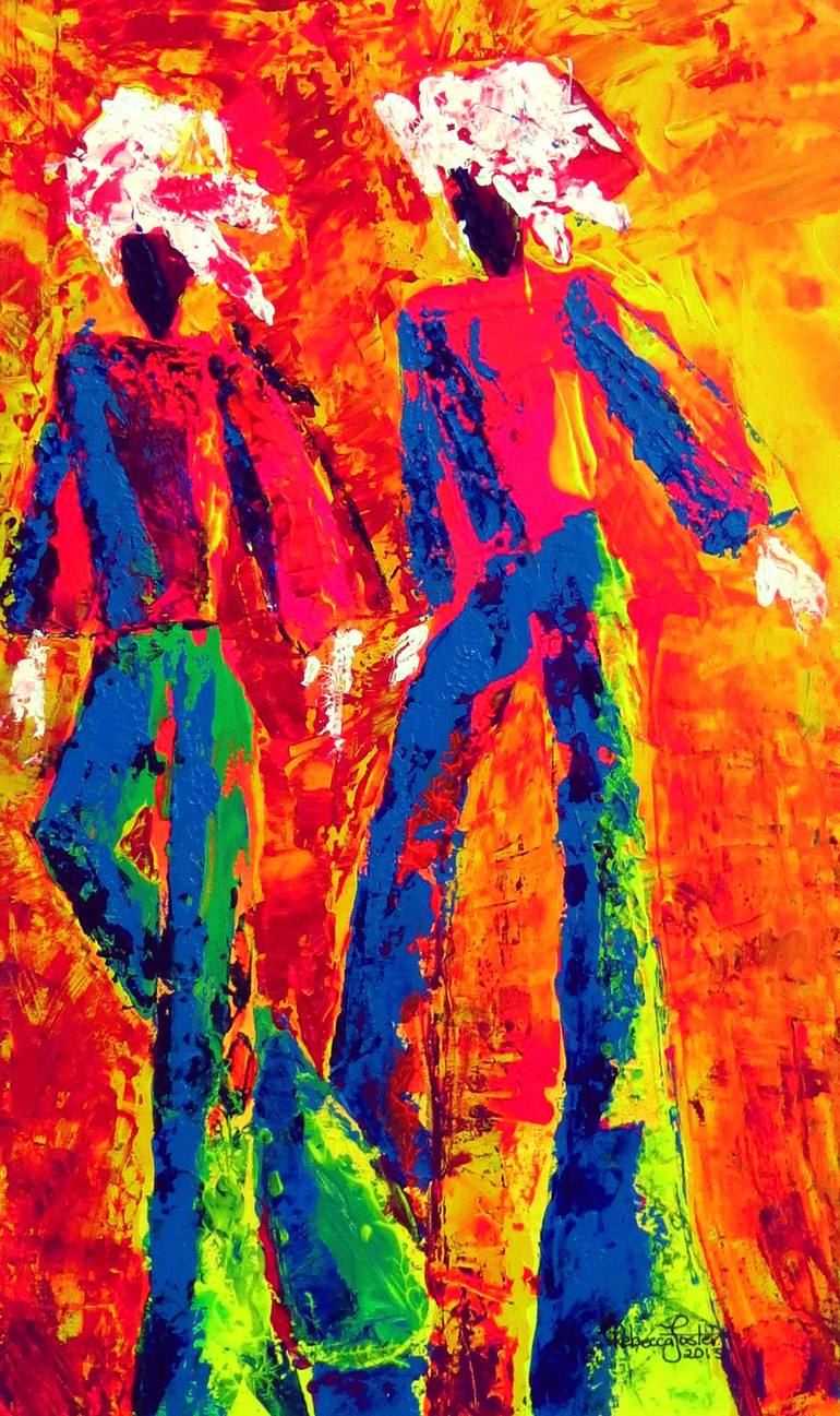 Moko Jumbies Painting by Rebecca Foster | Saatchi Art