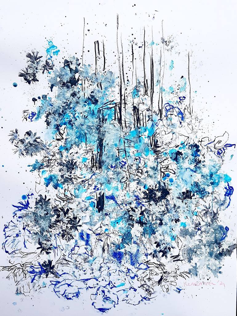Blue forest Painting by Dirk Riemersma | Saatchi Art