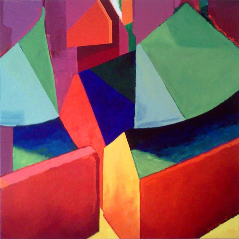 Village Painting by ERIC HALL | Saatchi Art