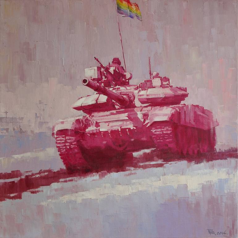 Pink Tank Painting by Viacheslav Rogin | Saatchi Art