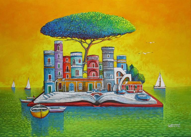 L'isola della cultura Painting by Giuseppe Sticchi | Saatchi Art