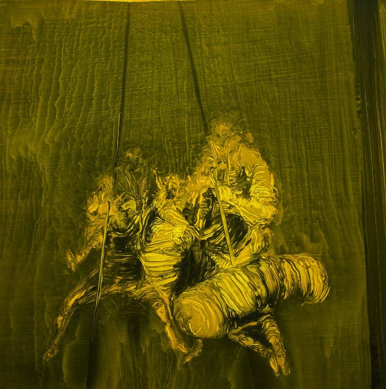 Riding Men Painting by Viatcheslav Fedosseev | Saatchi Art