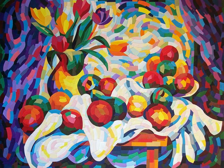 Still Life with Tulips - SOLD Collage by Stephen Conroy | Saatchi Art