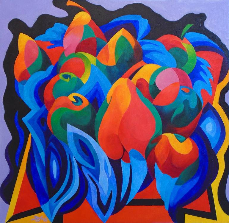 Still Life: Apples & Pears Painting by Stephen Conroy | Saatchi Art