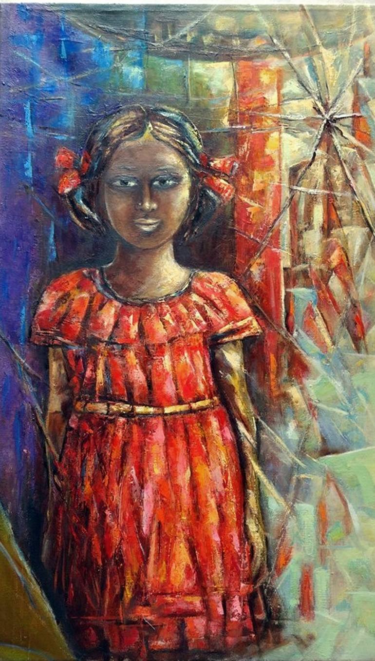 Red Frock Painting by Raji Chacko | Saatchi Art