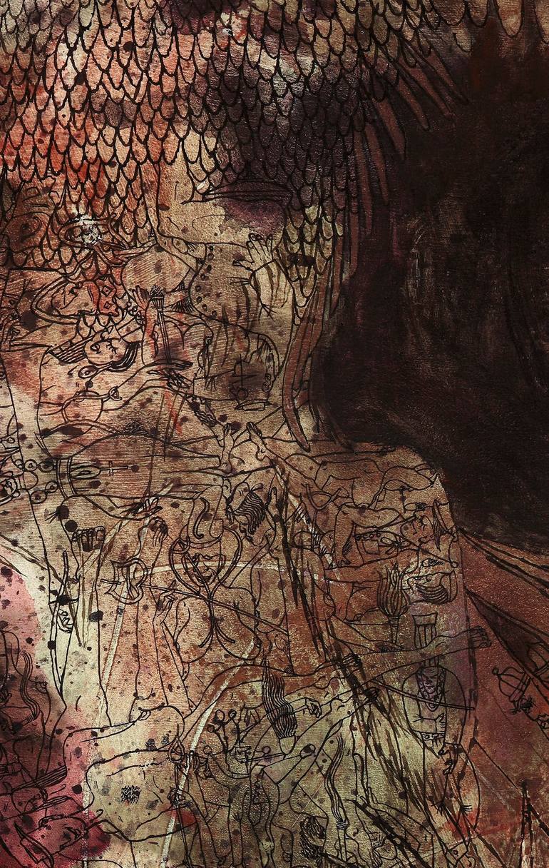 Phoenix (detail) Painting by M G WALKER | Saatchi Art