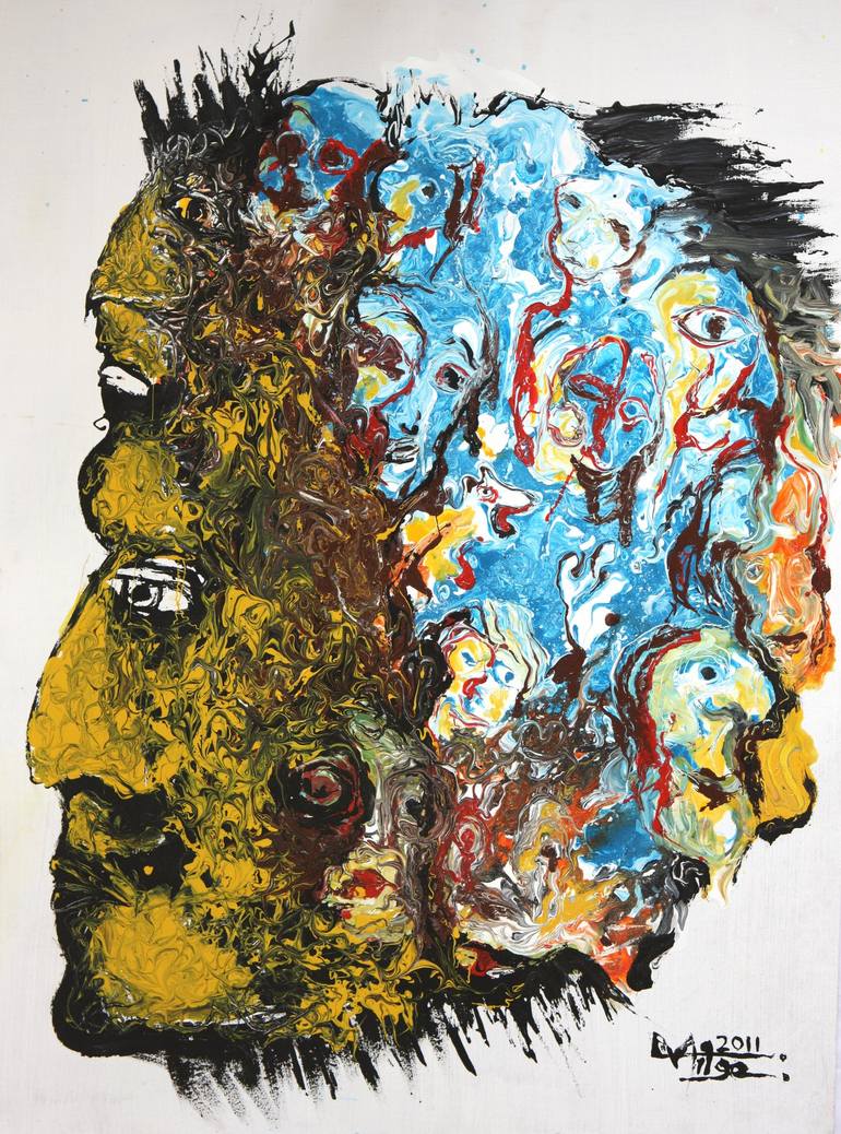 Crowded Mind Painting by Gültekin Bilge | Saatchi Art