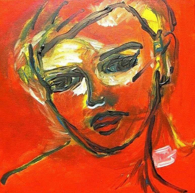 Red Angel Painting by Joanna Glazer | Saatchi Art