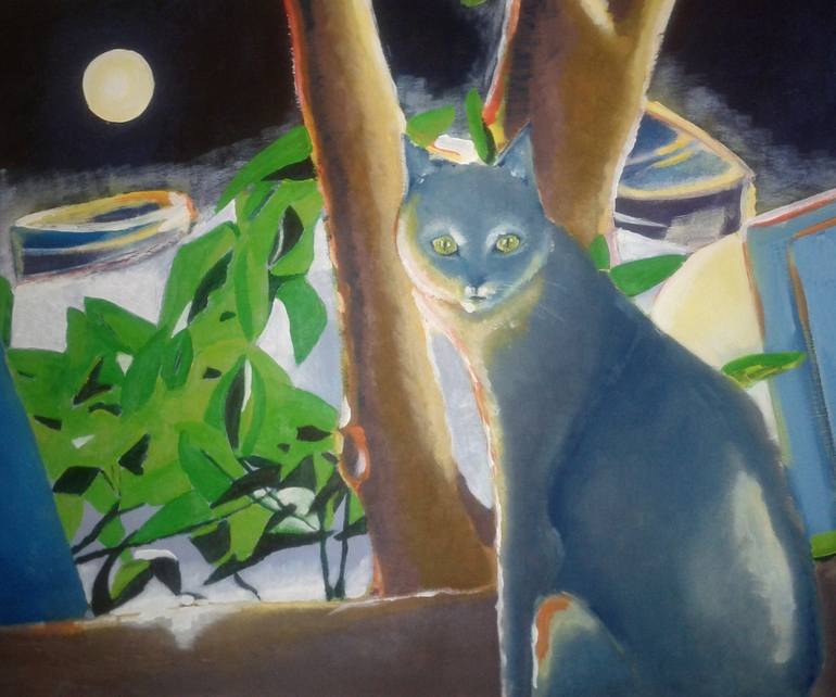 The cat tale Painting by CORINA ESTELLER | Saatchi Art