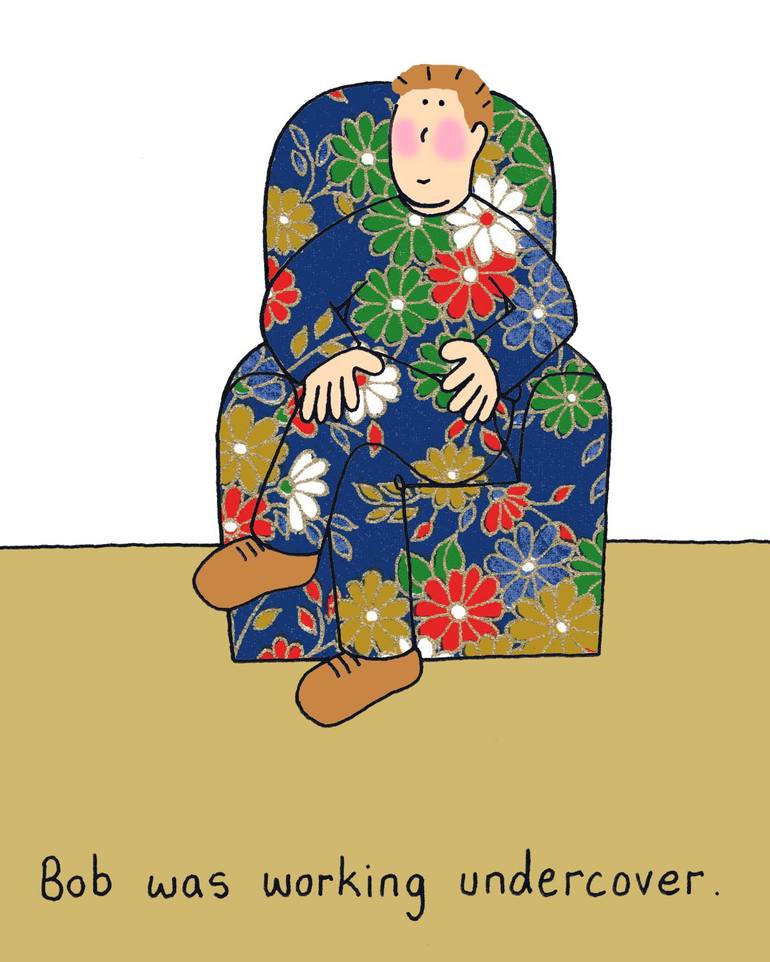 Bob was working undercover. Drawing by Kate Taylor | Saatchi Art