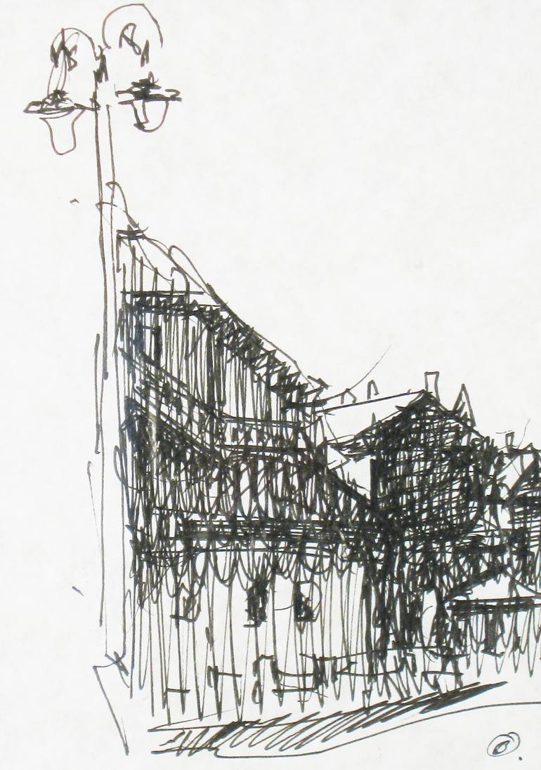 Sibiu, Piata Mica Drawing by Dumitru Bostan Junior | Saatchi Art