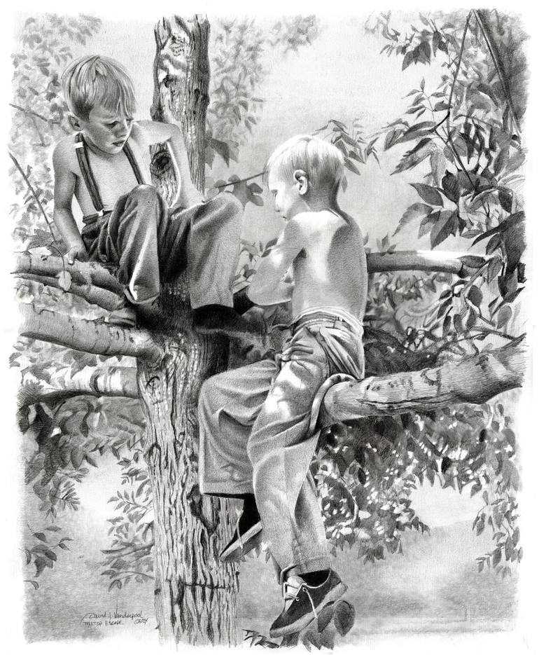 Treetop Escape Drawing by David J Vanderpool | Saatchi Art