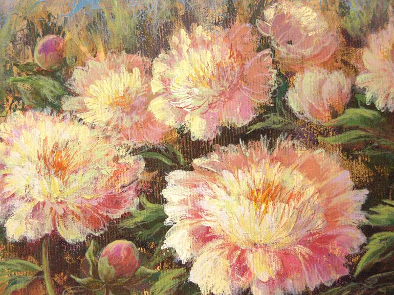 The peonies Painting by Раиса Витановская | Saatchi Art