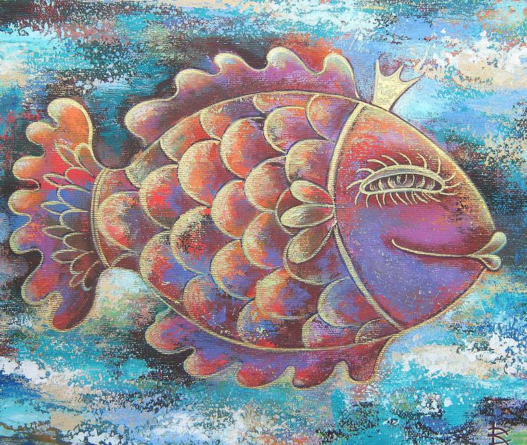 Fish-Queen Painting by Раиса Витановская | Saatchi Art