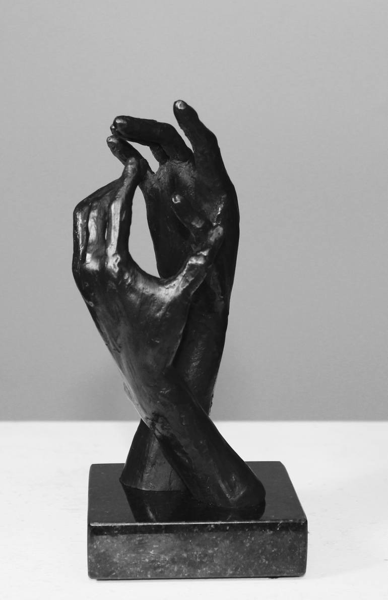GESTURE OF TWO HANDS IN MOTION bronze sculpture Sculpture by Oceana ...
