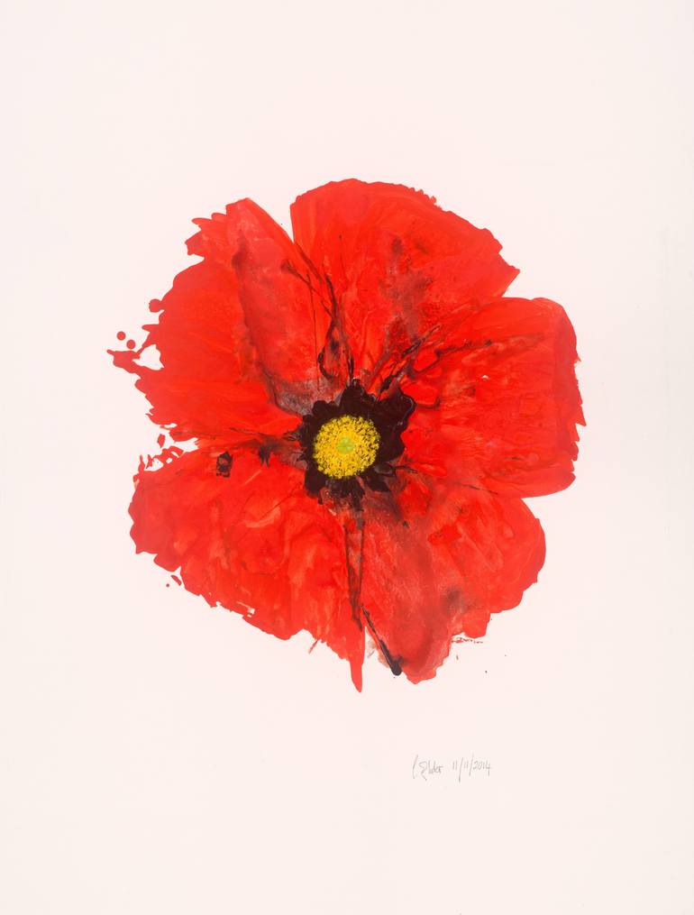 Ragged Poppy Painting by Candida Slater | Saatchi Art