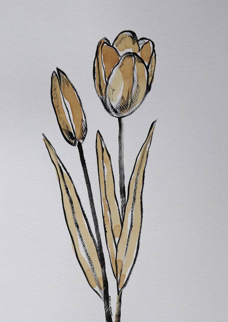 Tulip 05 Painting by SANTHOSH C H | Saatchi Art