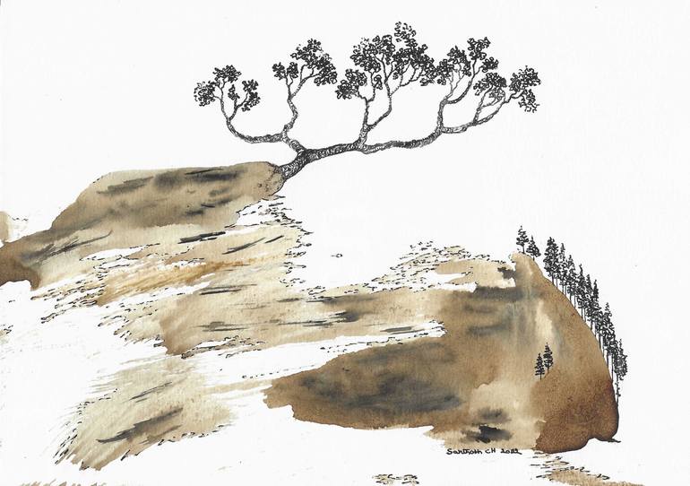 Nature Landscape 05 Painting by Santhosh C H | Saatchi Art