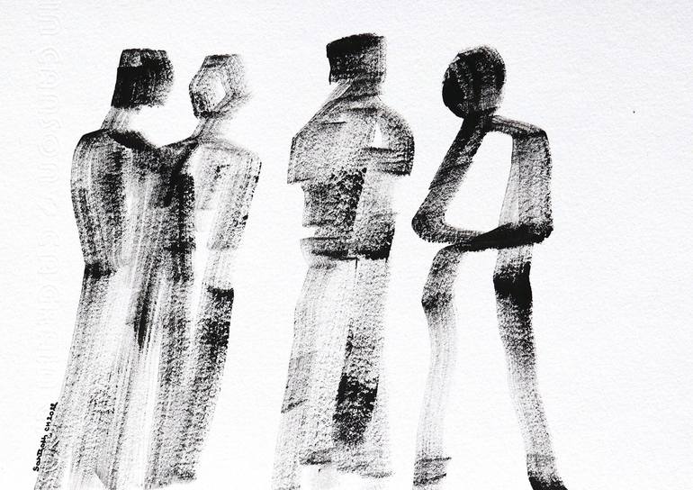 Humans 109 Painting by Santhosh C H | Saatchi Art