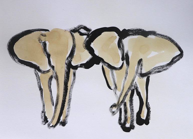 elephant 103 Painting by SANTHOSH C H | Saatchi Art