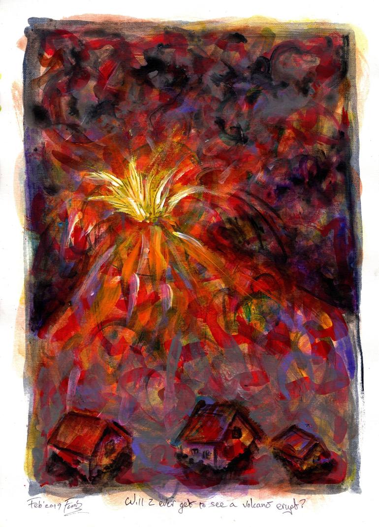 Will I ever see a volcano erupt? Painting by Steve Ferris | Saatchi Art