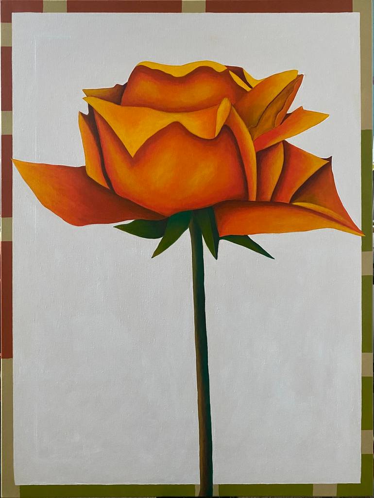 The Orange Rose Painting by Joabel Ortiz | Saatchi Art