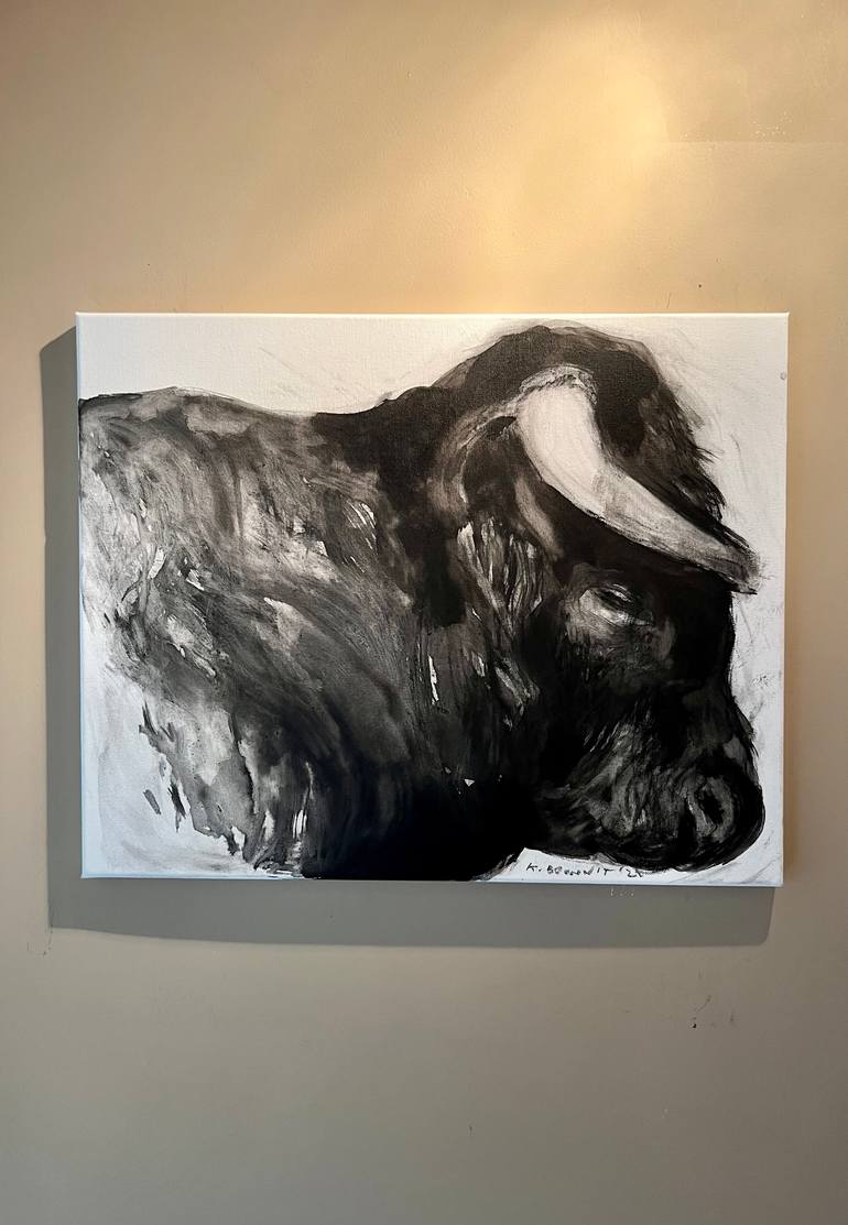 Bull Painting by Kanit Boonwit | Saatchi Art