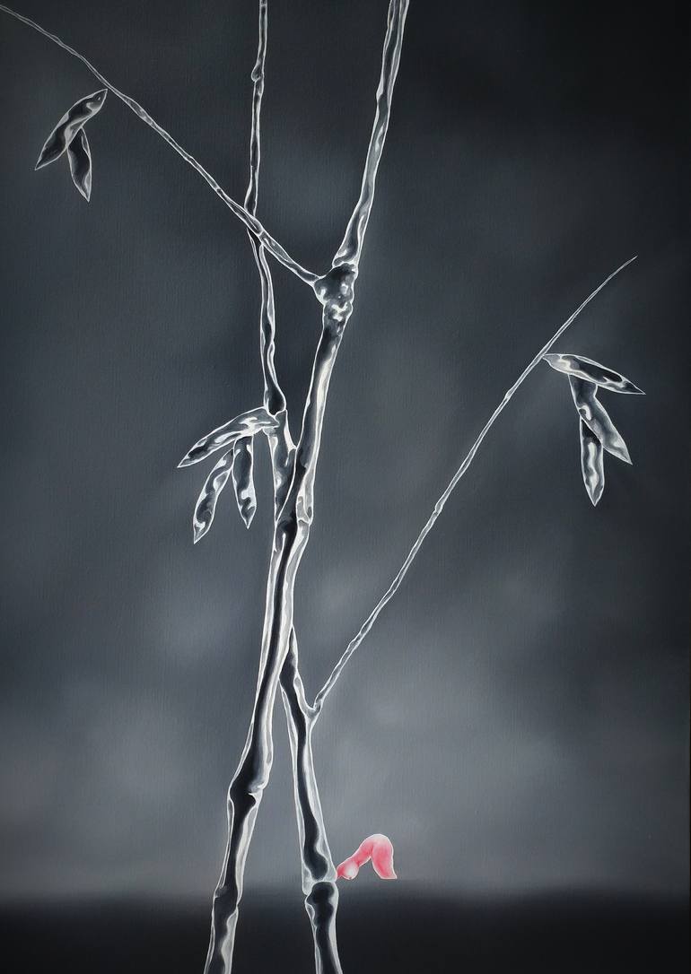 Red beauty and bamboo No.06 Painting by Li Fang 李放 | Saatchi Art